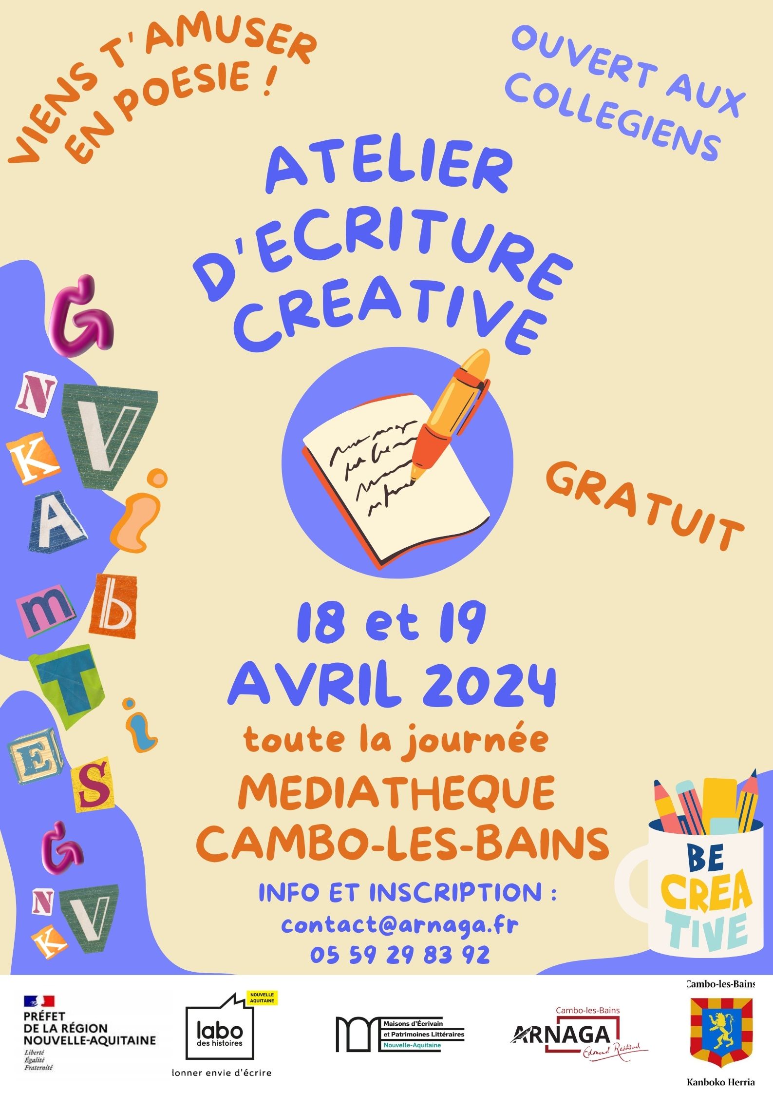 Atelier d’écriture créative – Cambo-les-Bains